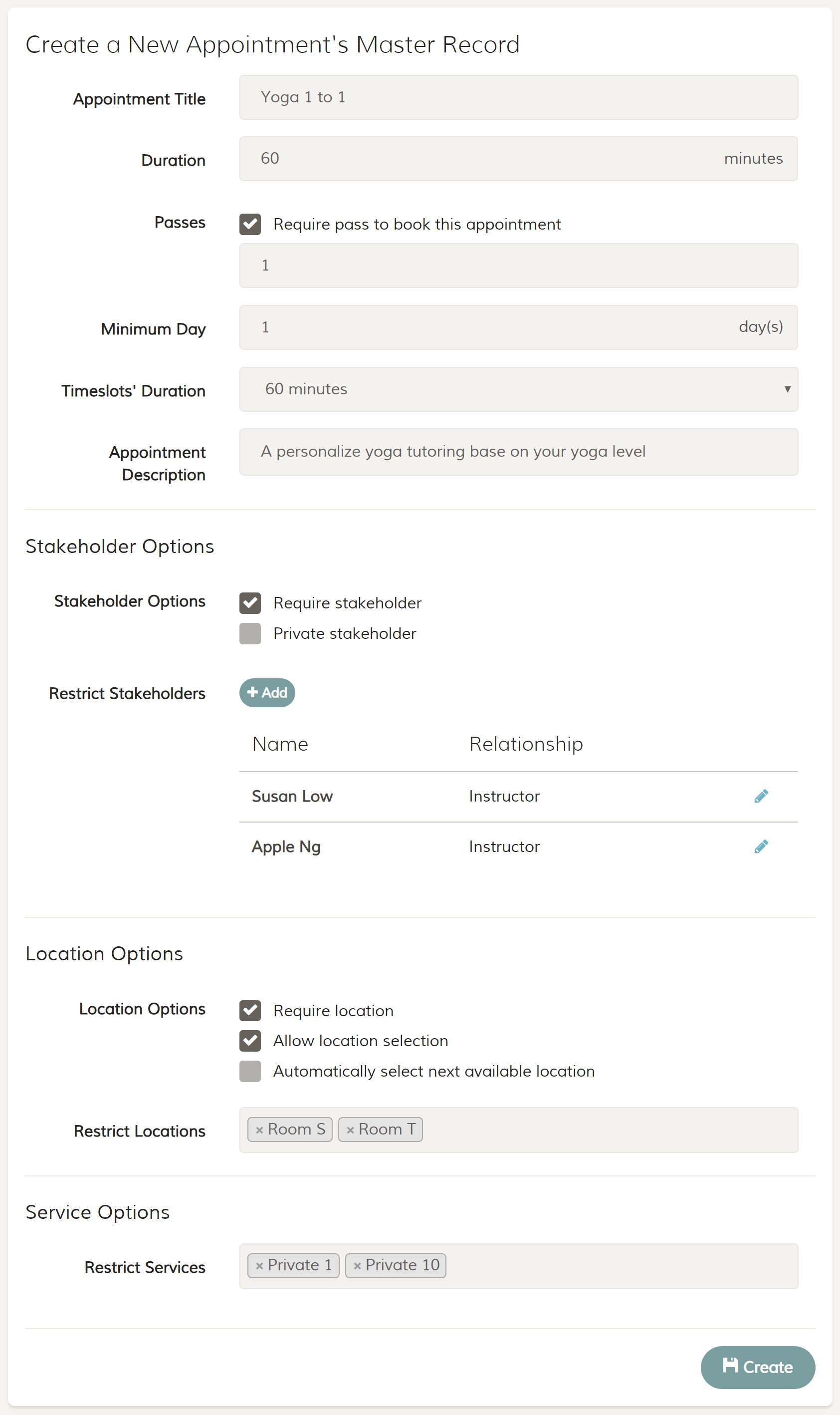 Creating an Appointment Master Record - FeePlus Help Centre